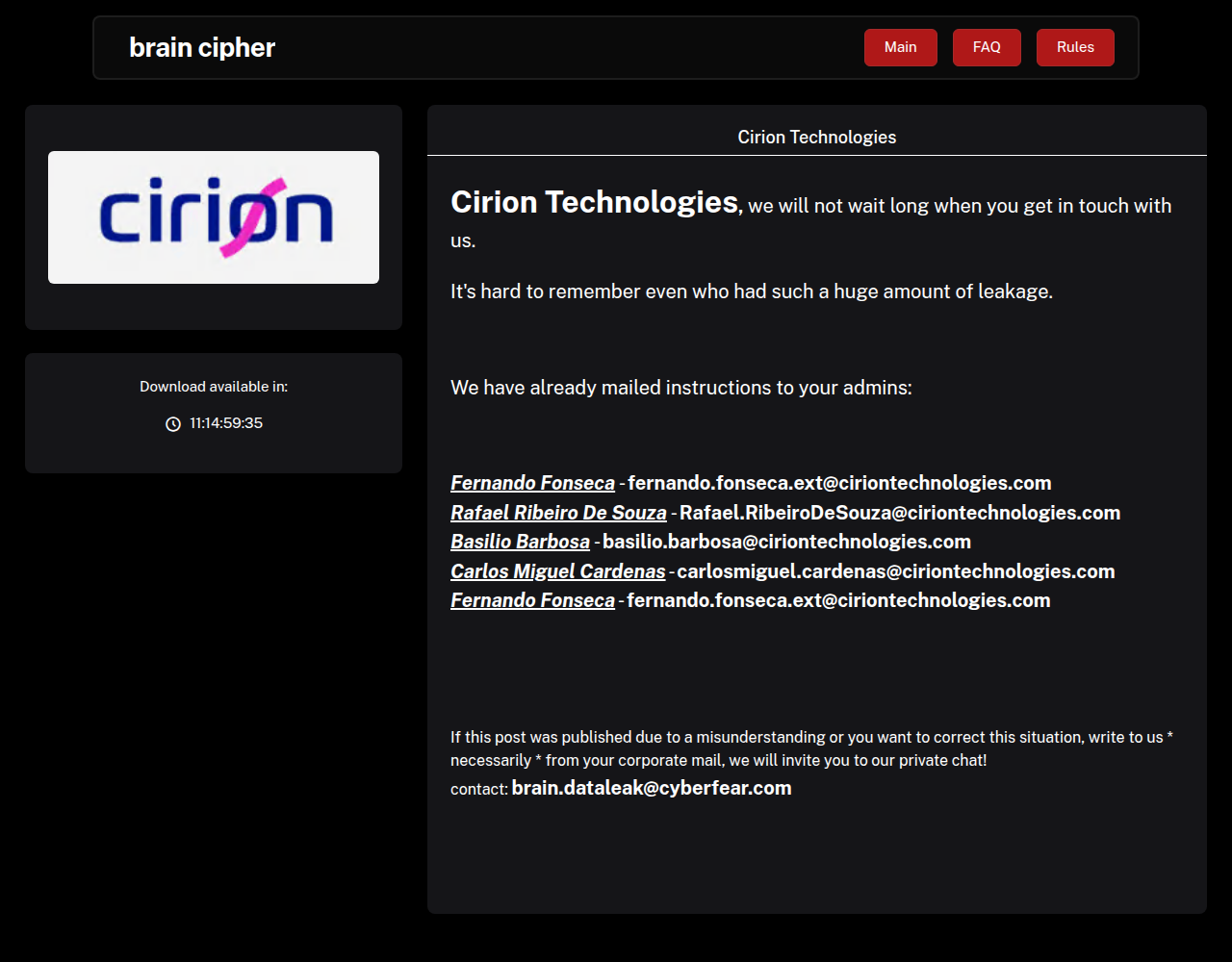 brain cipher details